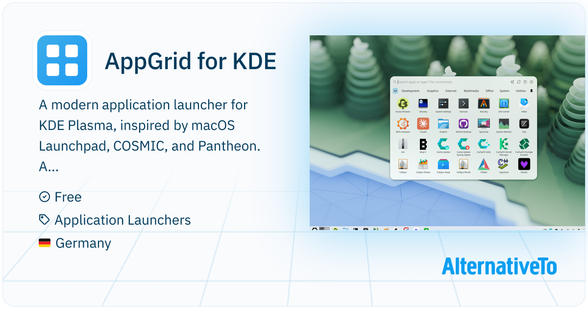 AppGrid for KDE: A modern application launcher for KDE Plasma, inspired ...