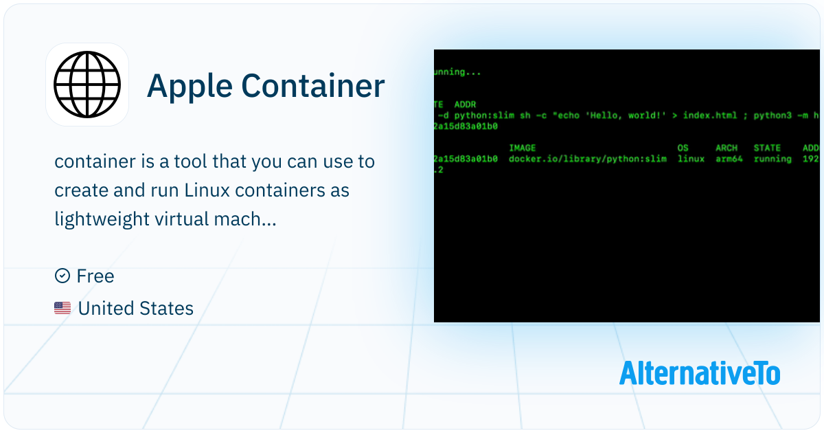Apple Container: A tool for creating and running Linux containers using ...