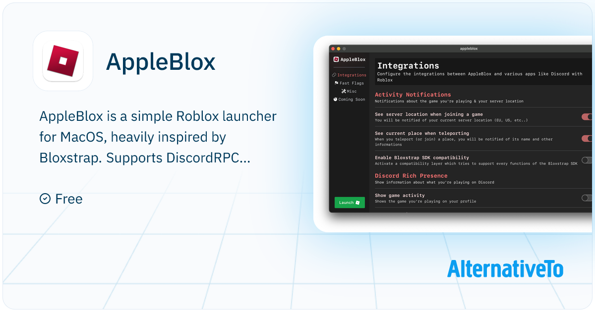 AppleBlox: Simple Roblox launcher for MacOS | AlternativeTo