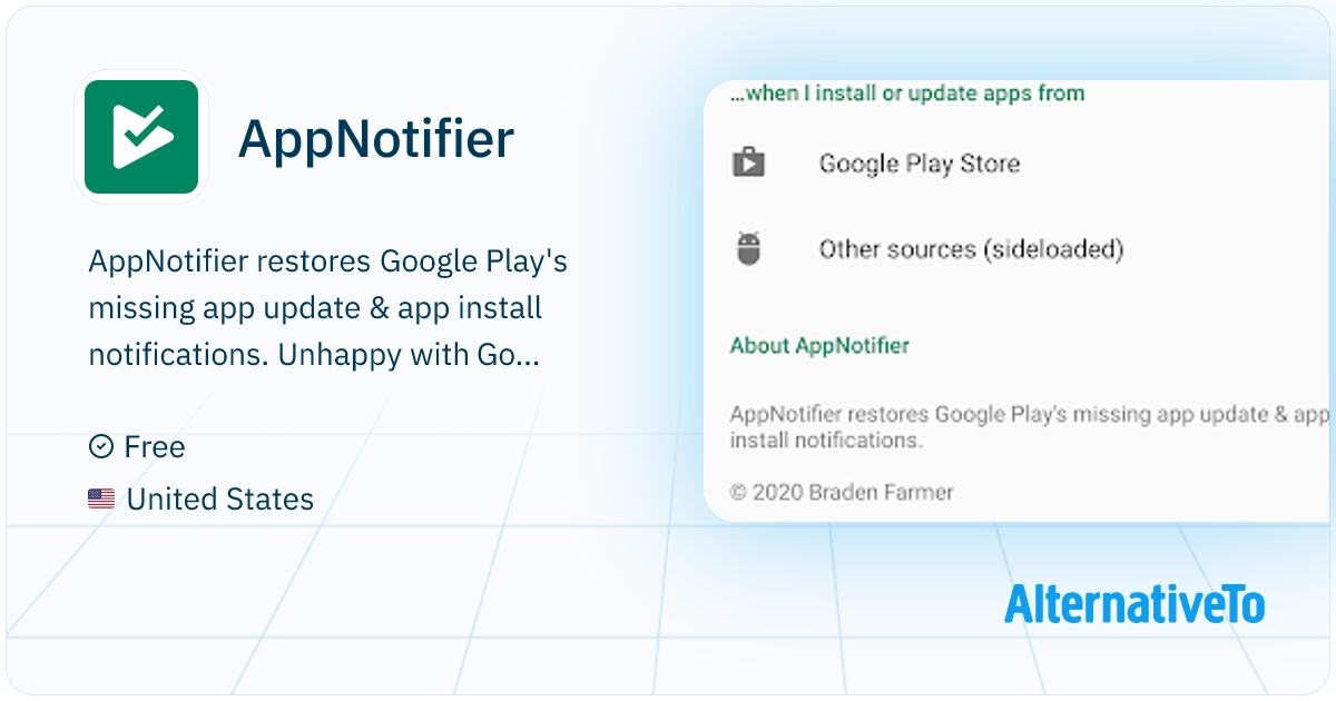 AppNotifier: Restore Google Play's missing app update notifications ...