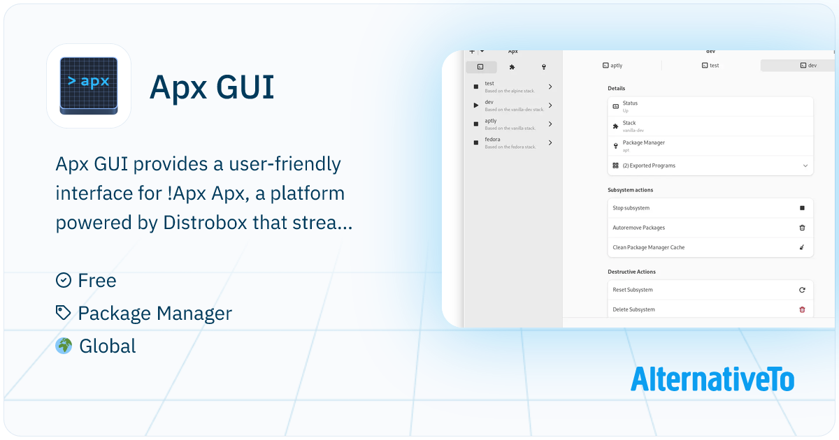Apx GUI: A frontend in GTK 4 and Libadwaita for Apx | AlternativeTo