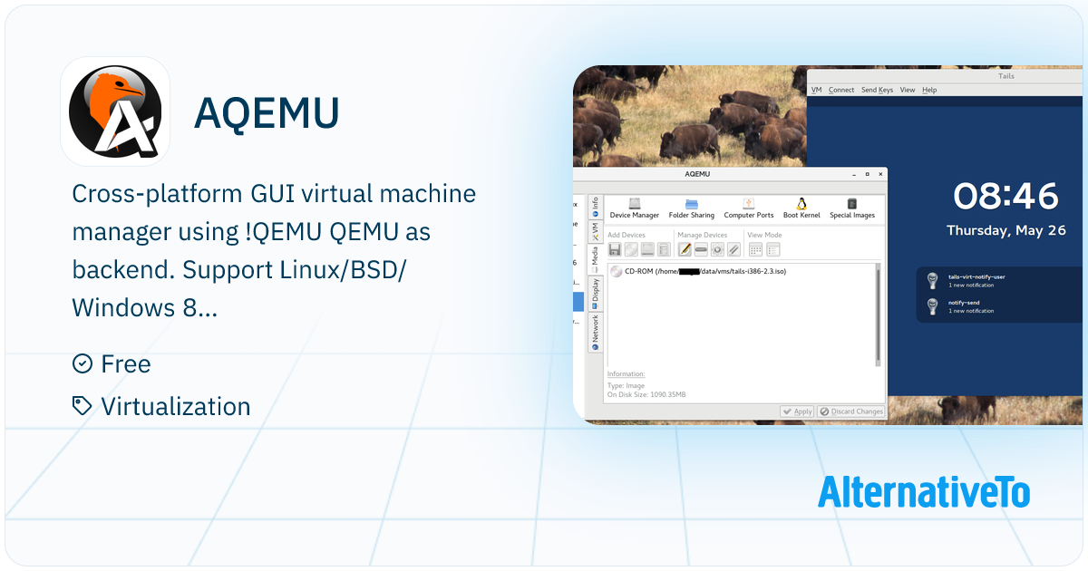 AQEMU: Cross-platform GUI virtual machine manager using | AlternativeTo