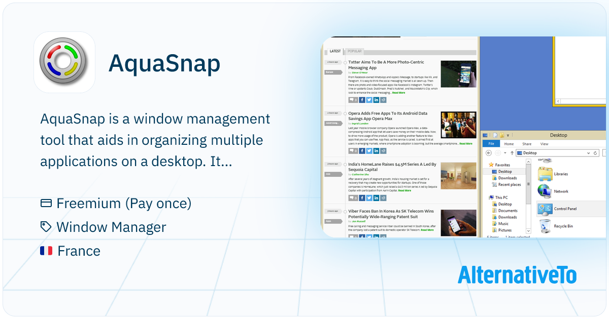 AquaSnap: Efficient window management with snapping and docking ...