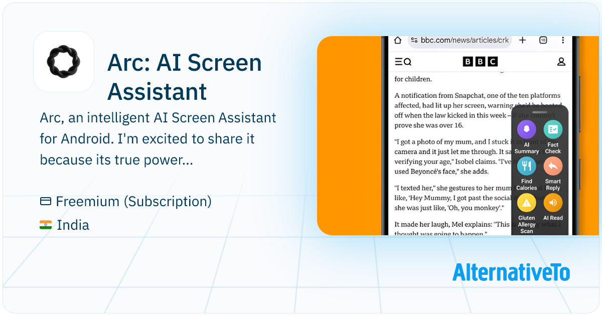 Arc: AI Screen Assistant: Android App that lets YOU create instant, one ...