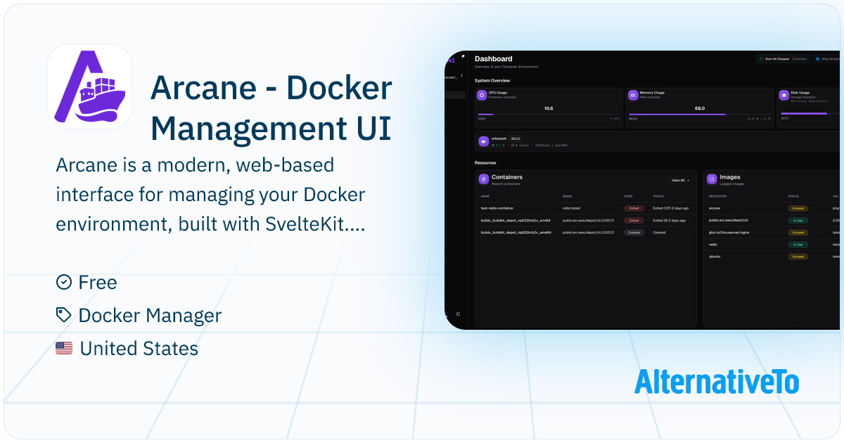 Arcane - Docker Management UI: Web-based Docker UI with real-time ...