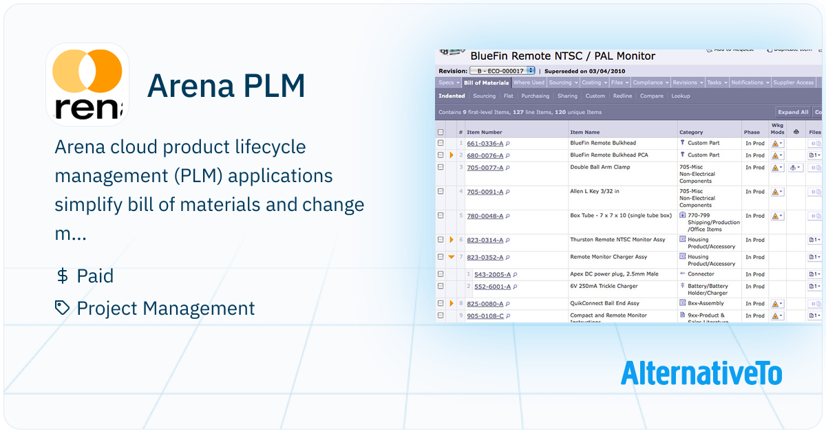 Arena PLM: Arena cloud product lifecycle management (PLM) | AlternativeTo