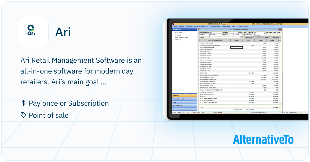 Ari: Retail Management Software with built-in POS - Point of Sale ...