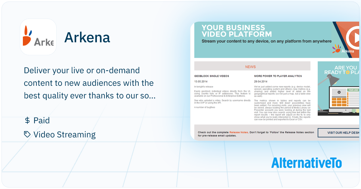 Arkena: Deliver your live or on-demand content to new | AlternativeTo