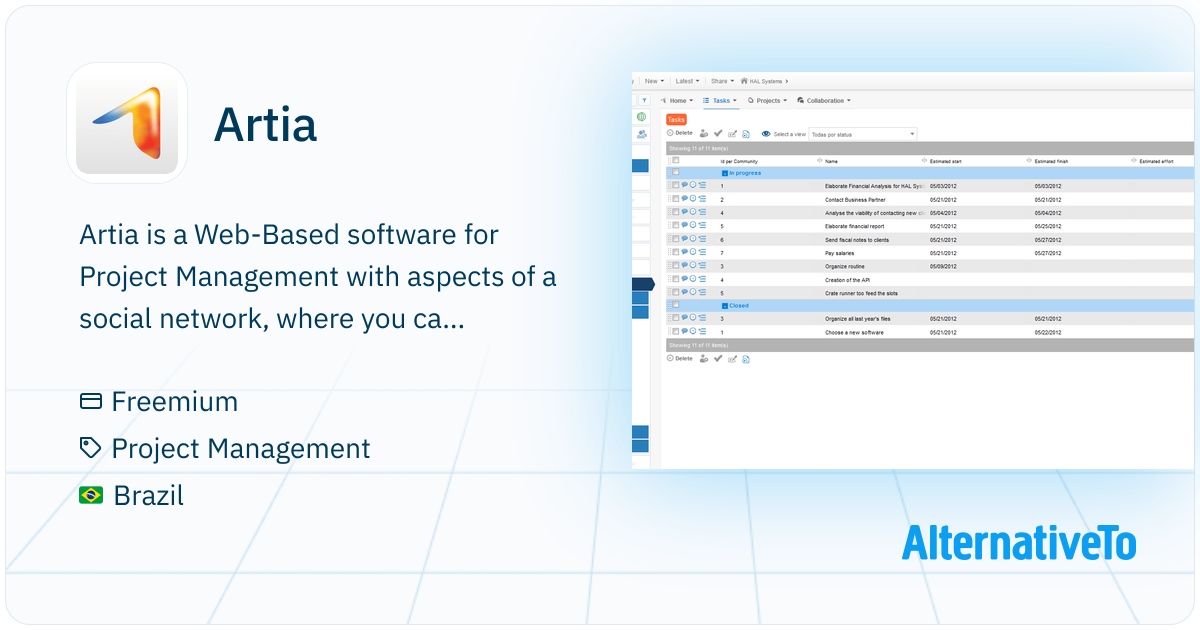 Artia: Web-Based software for Project | AlternativeTo