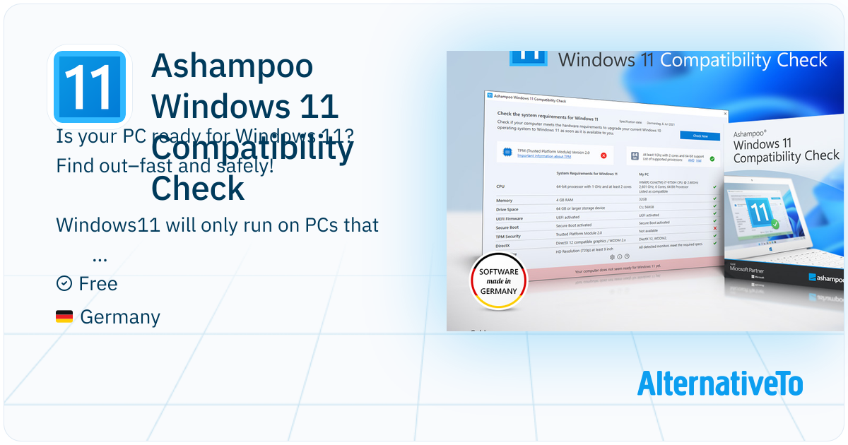 Ashampoo Windows 11 Compatibility Check: Check your Windows 11 ...