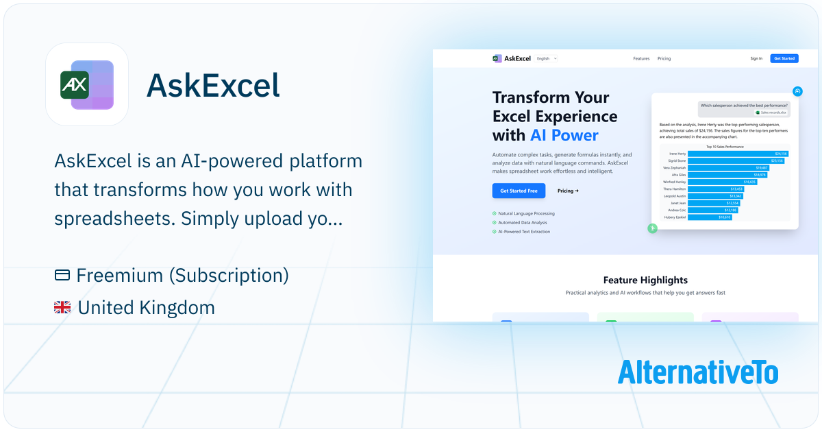 AskExcel: AI-powered Excel assistant: automate tasks, generate formulas ...