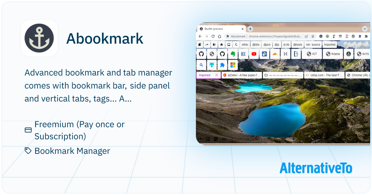Abookmark: Advanced bookmark and tab manager with tags, tab groups ...