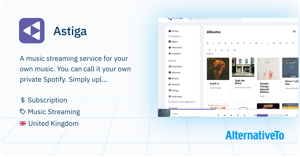 Astiga: Music streaming service for your own music. | AlternativeTo