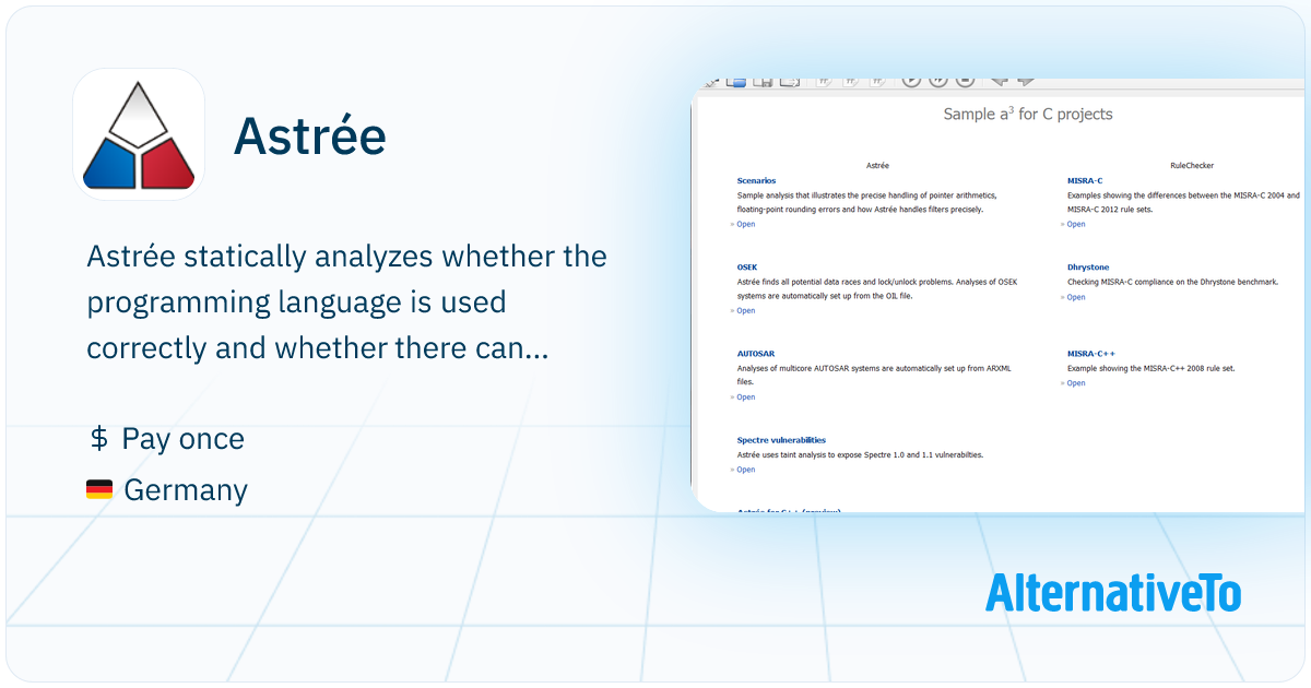Astrée: Static analyzer for safety-critical software written or ...