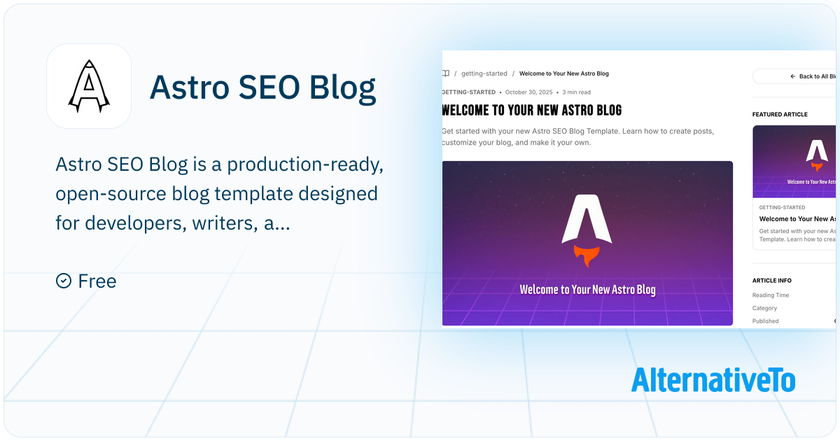Astro SEO Blog: A free, open-source blog template built with Astro ...
