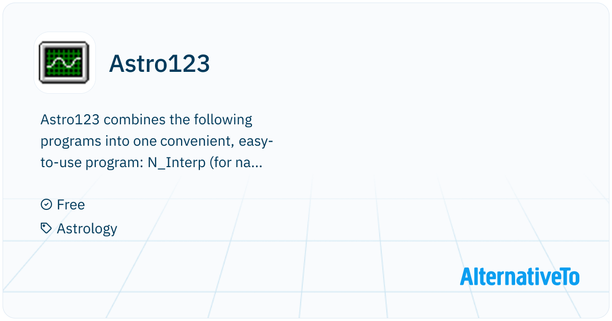 Astro123: Combines the following programs into one | AlternativeTo