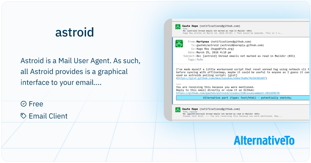 astroid: A graphical threads-with-tags style, lightweight and fast ...