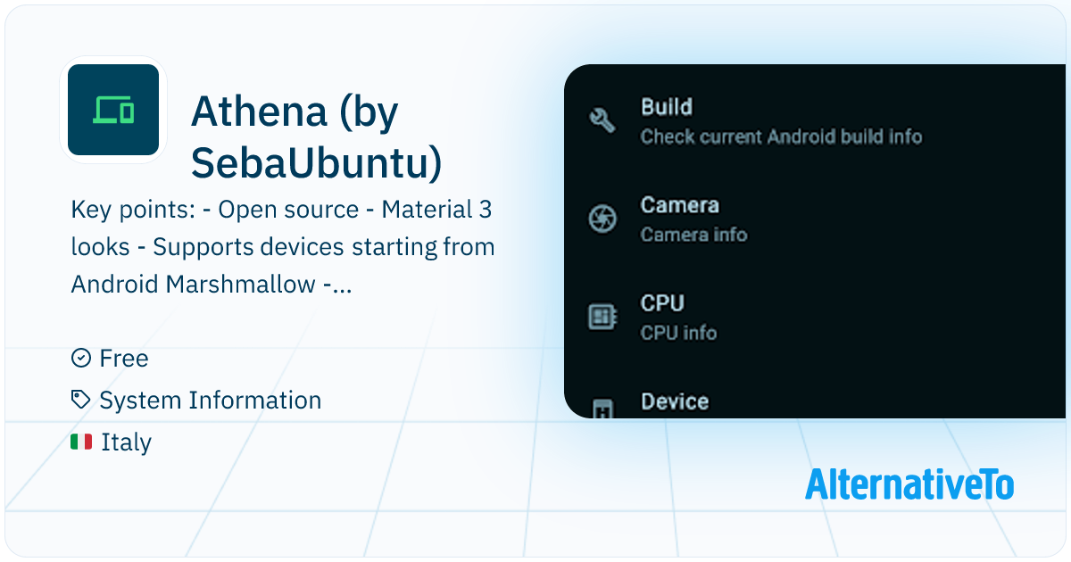 Athena (by SebaUbuntu): Open source Material You Android device info ...
