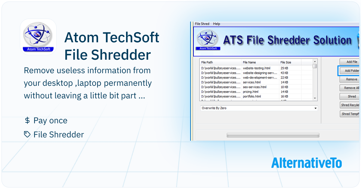 Atom TechSoft File Shredder: Best software for shredding files from ...