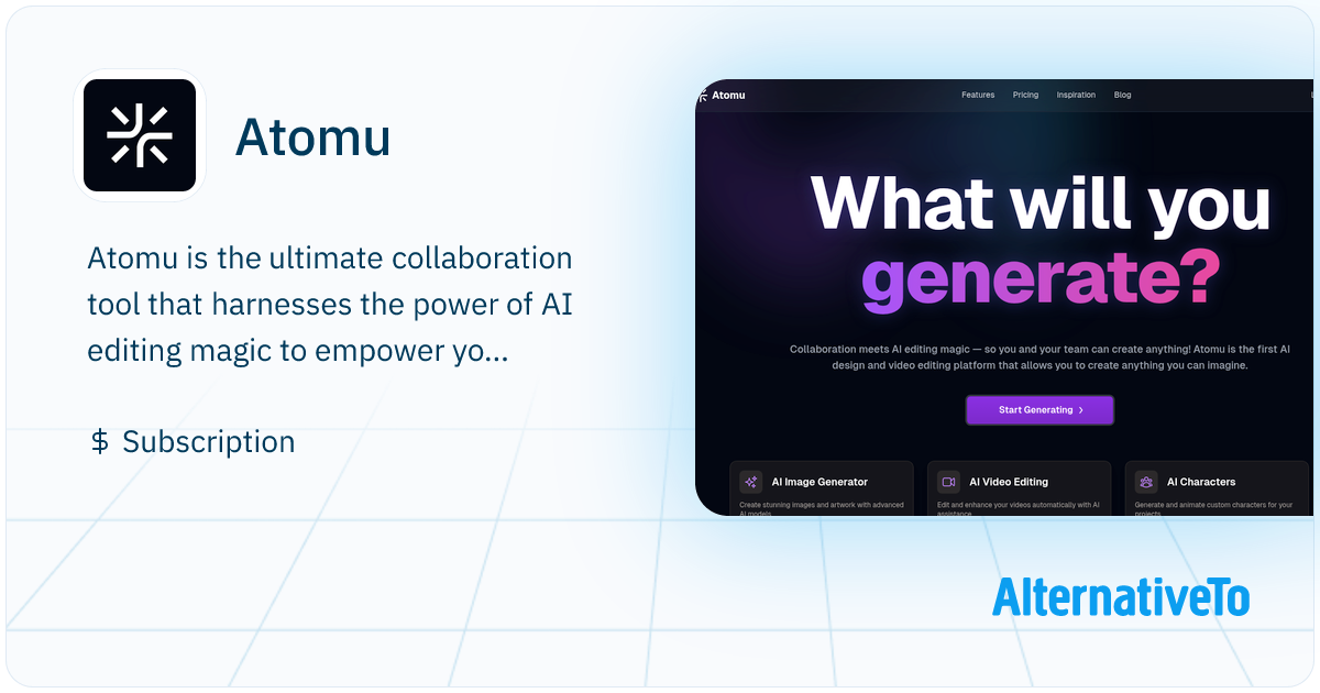 Atomu: AI Generator for Videos and Images | AlternativeTo