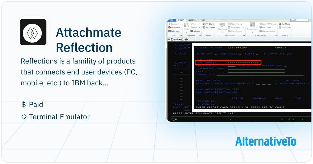 Attachmate Reflection: A Windows-based family of terminal emulators ...
