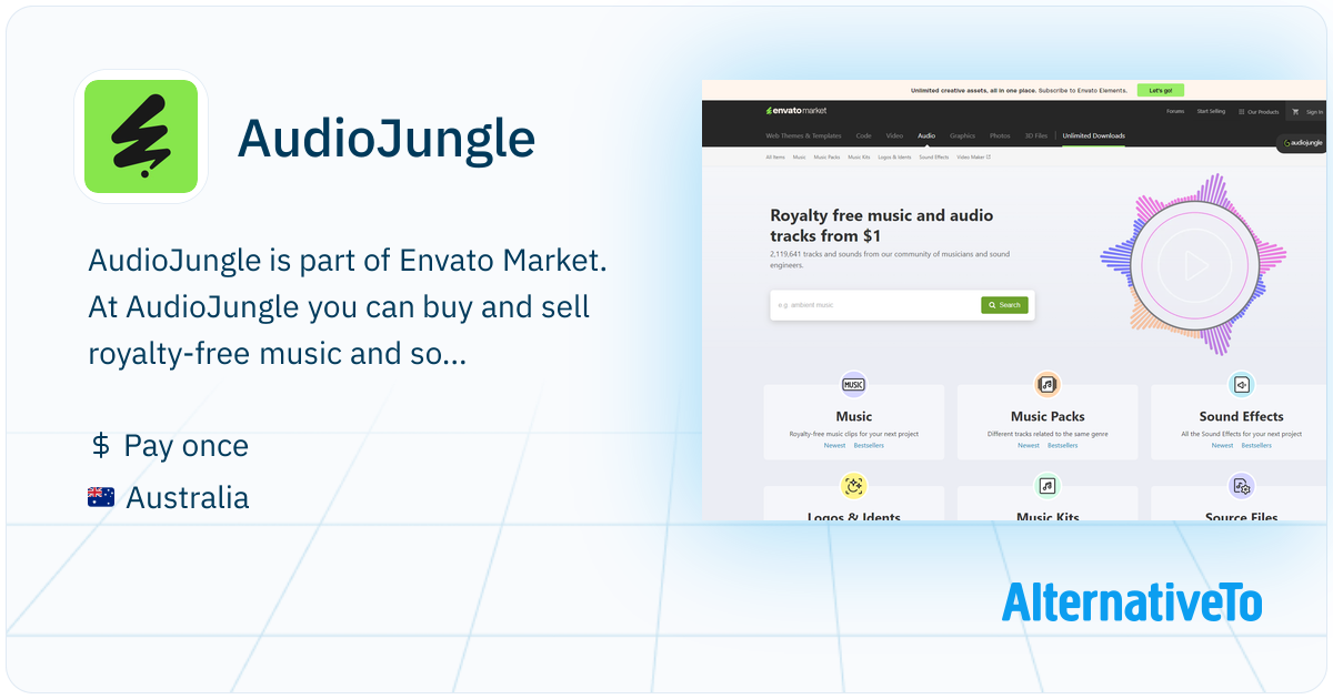 AudioJungle: Royalty free music and audio tracks from $1 | AlternativeTo