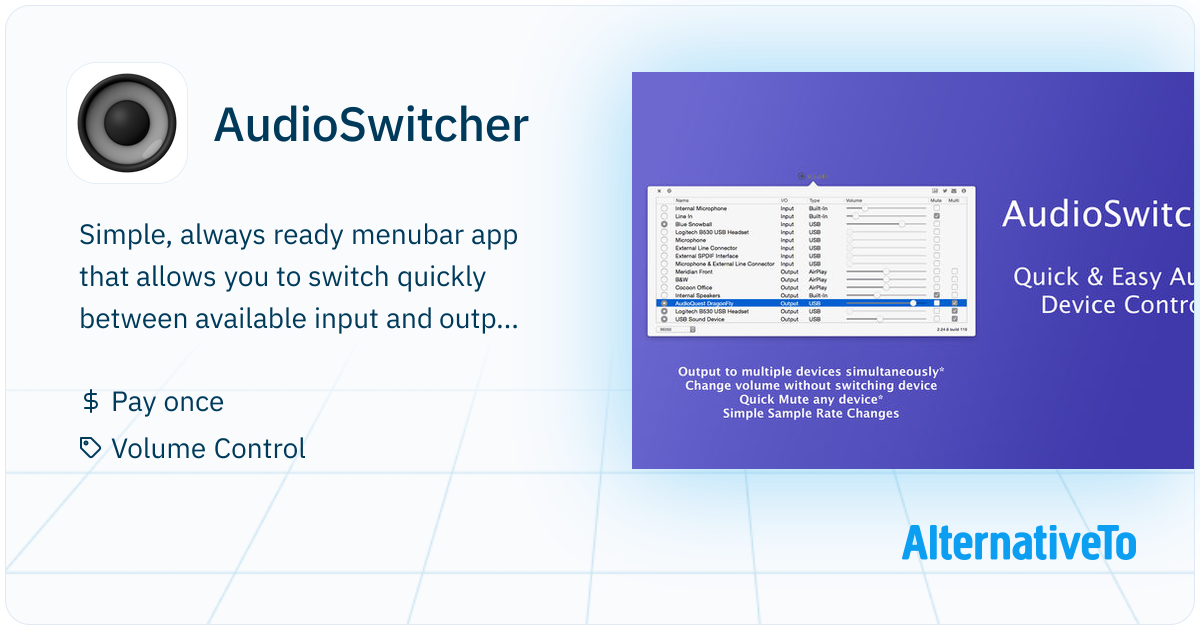 AudioSwitcher: Simple, always ready menubar app that allows you ...
