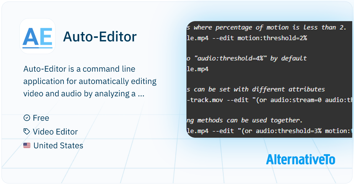 Auto-Editor: Effort free video editing! | AlternativeTo