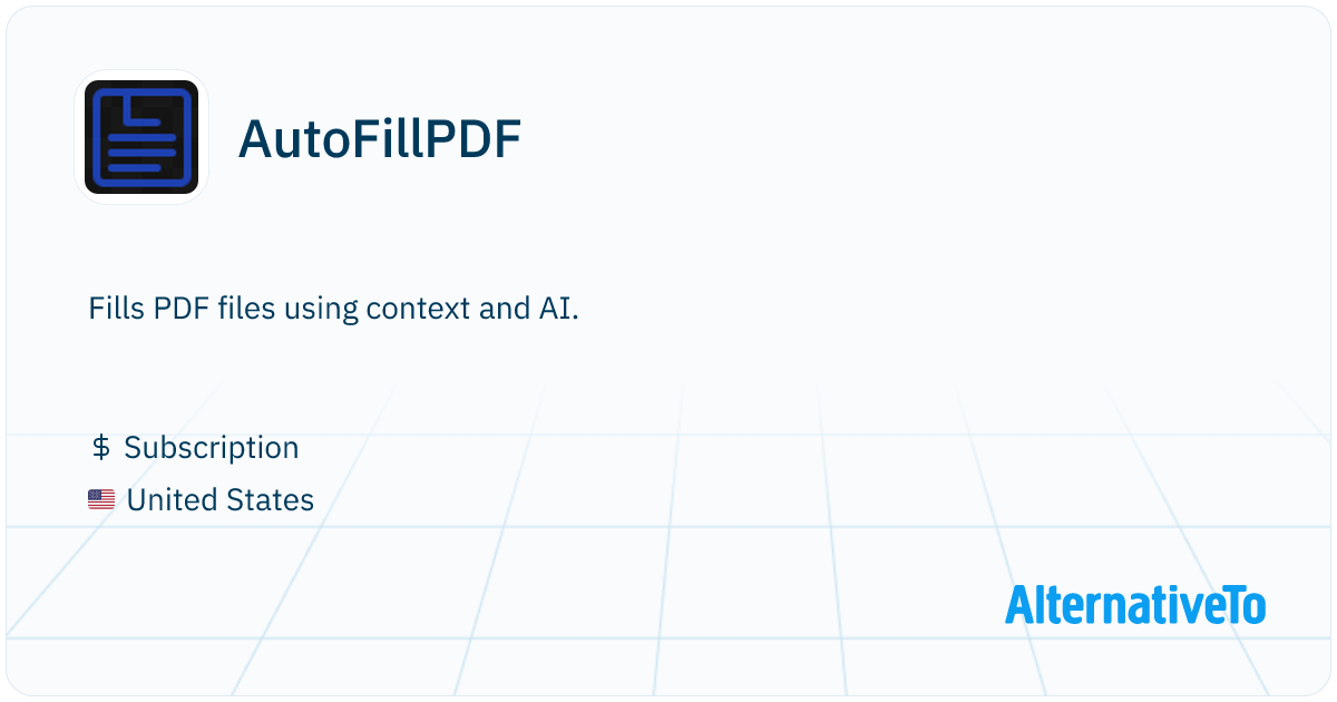 AutoFillPDF: Fills pdf files automatically using ai | AlternativeTo