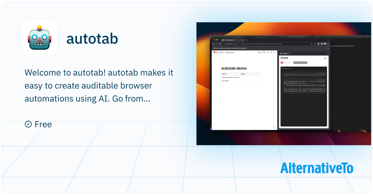 autotab: Boring AI agents for real world tasks | AlternativeTo