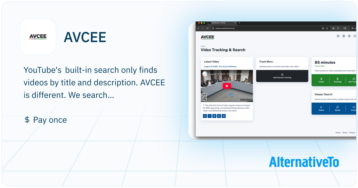 AVCEE: YouTube's built-in search only finds videos | AlternativeTo