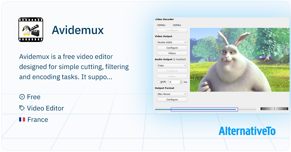 Avidemux: Free linear video editor for single file cutting and encoding ...