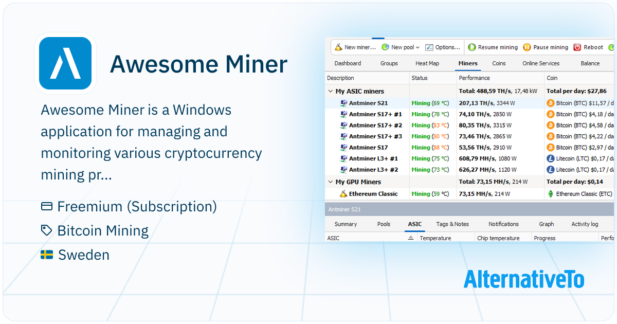 Awesome Miner: Optimizes and manages crypto mining processes ...