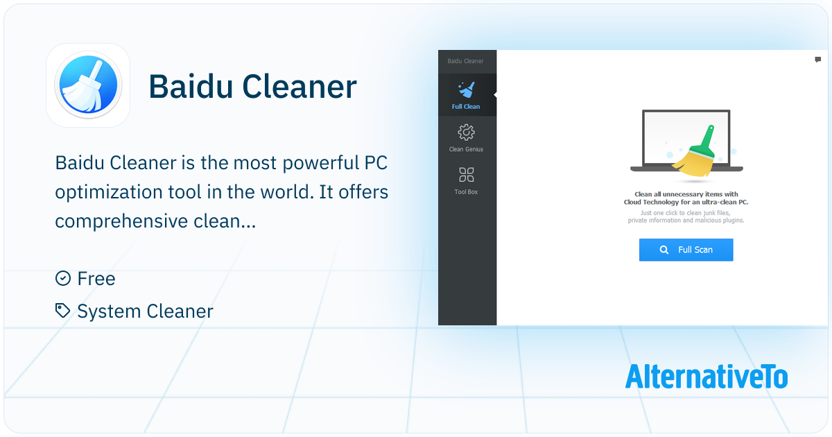 Baidu Cleaner: Ultra-clean cloud technology for PC | AlternativeTo