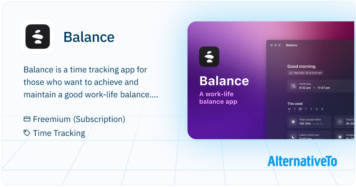 Balance: A time tracking app with focus on work-life balance ...