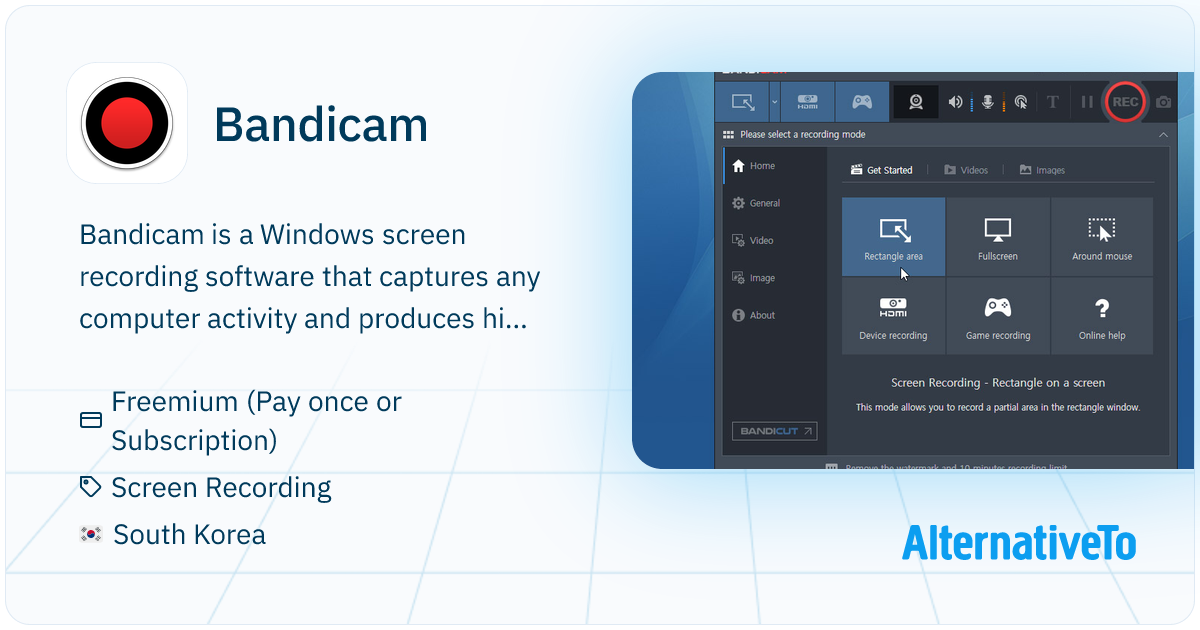Bandicam: Lightweight screen recorder for Windows that can capture ...