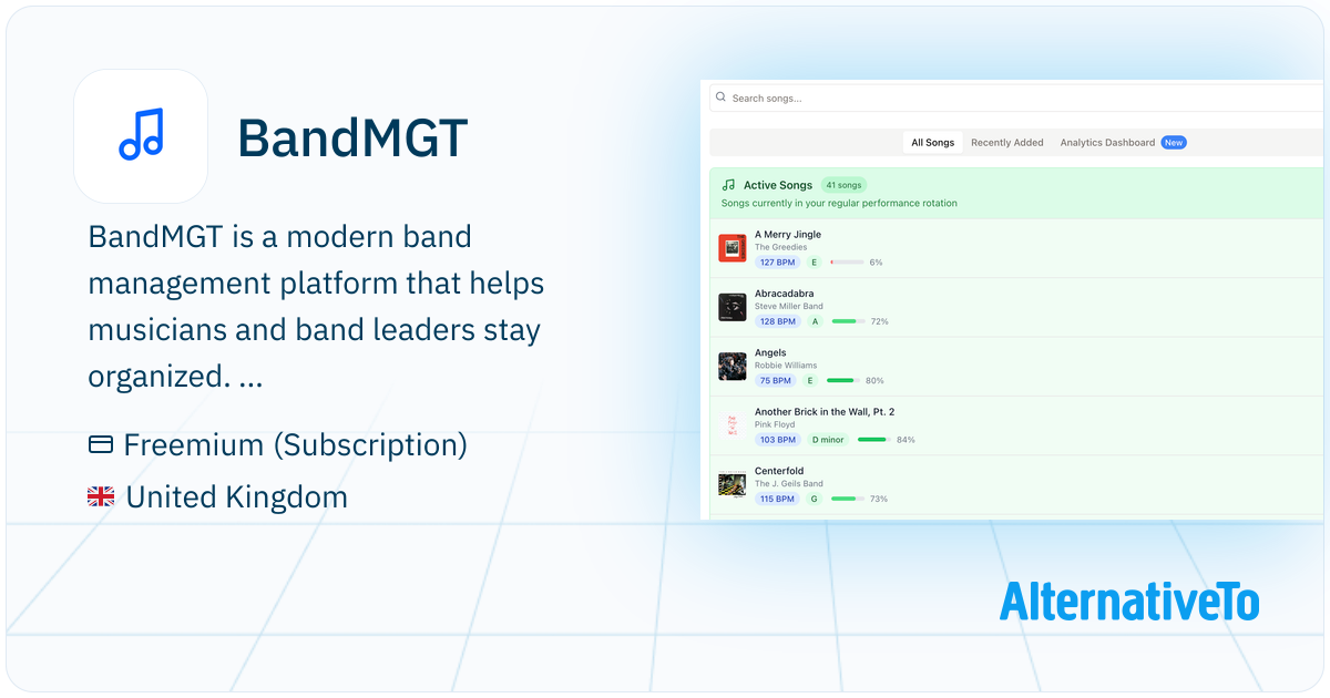 BandMGT: All-in-one band management tool for setlists, gigs, calendars ...