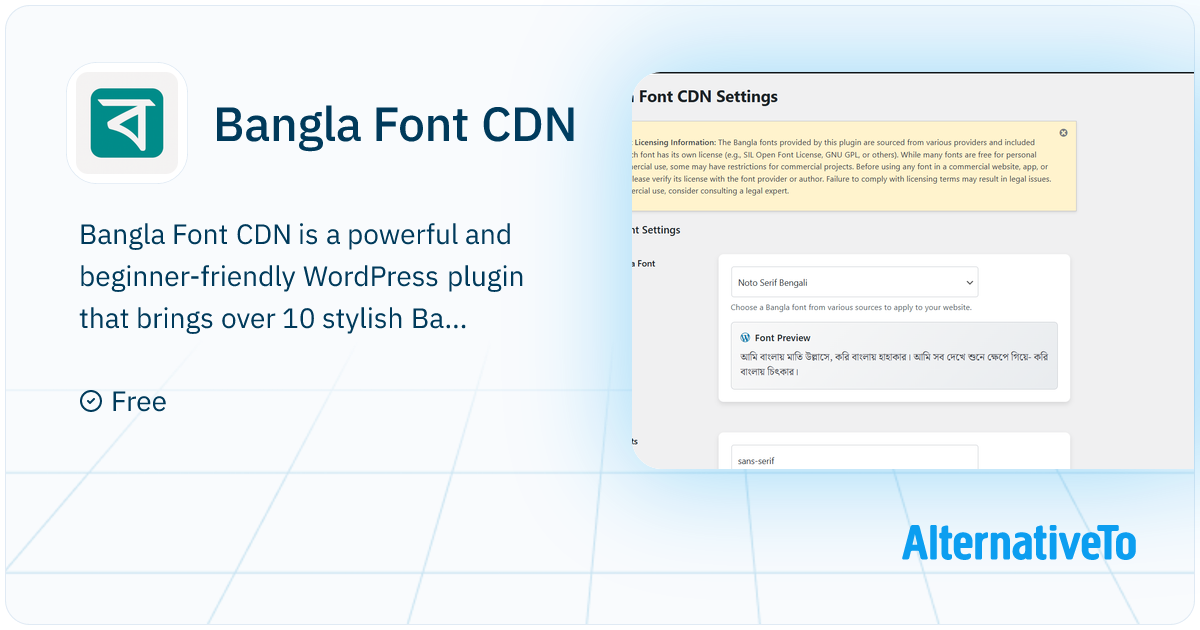 Bangla Font CDN: Easily use 10+ beautiful Bangla fonts on WordPress ...