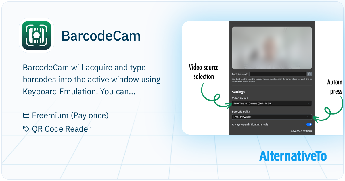 BarcodeCam: Scan Anywhere using the built-in Webcam | AlternativeTo