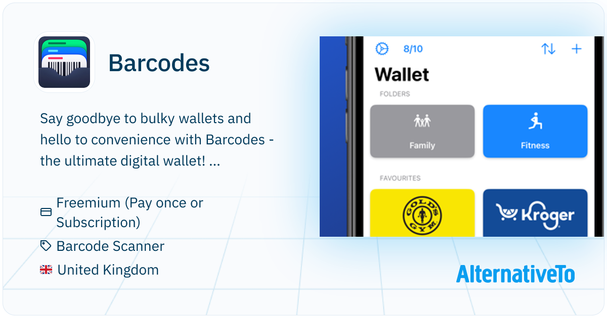 Barcodes: Privacy-first barcode and card organizer | AlternativeTo