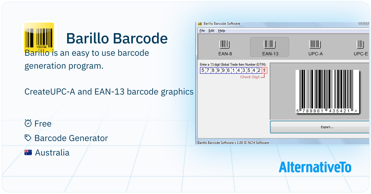 Barillo Barcode: Barillo is an easy to use barcode generation ...