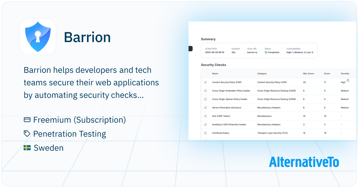 Barrion: Automated security scanning and security monitoring platform ...