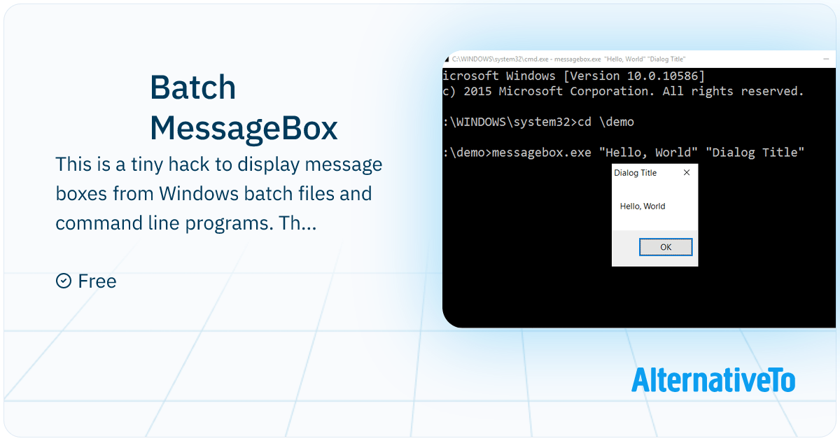 Batch MessageBox: Display message boxes from Windows batch files and ...