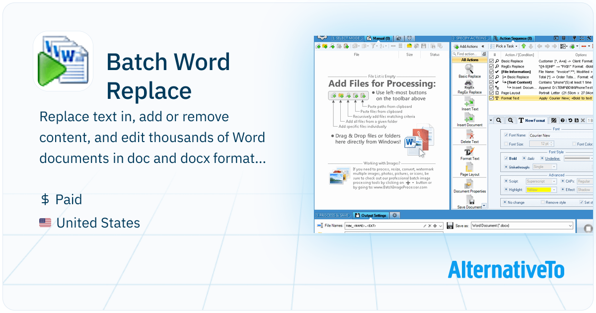 Batch Word Replace: Replace, insert new content, remove existing text ...