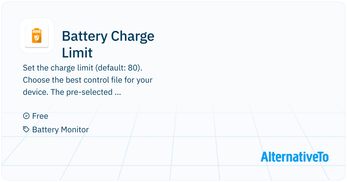 Battery Charge Limit: **Stops charging upon reaching the desired level ...
