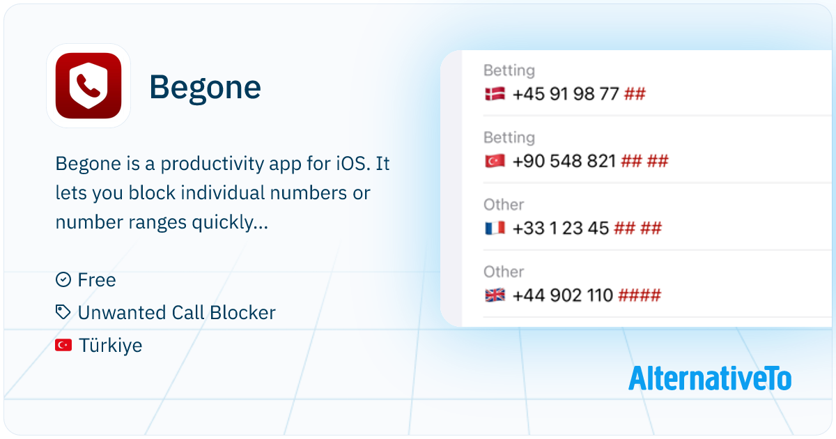 Begone: Spam call blocker and directory for iOS | AlternativeTo