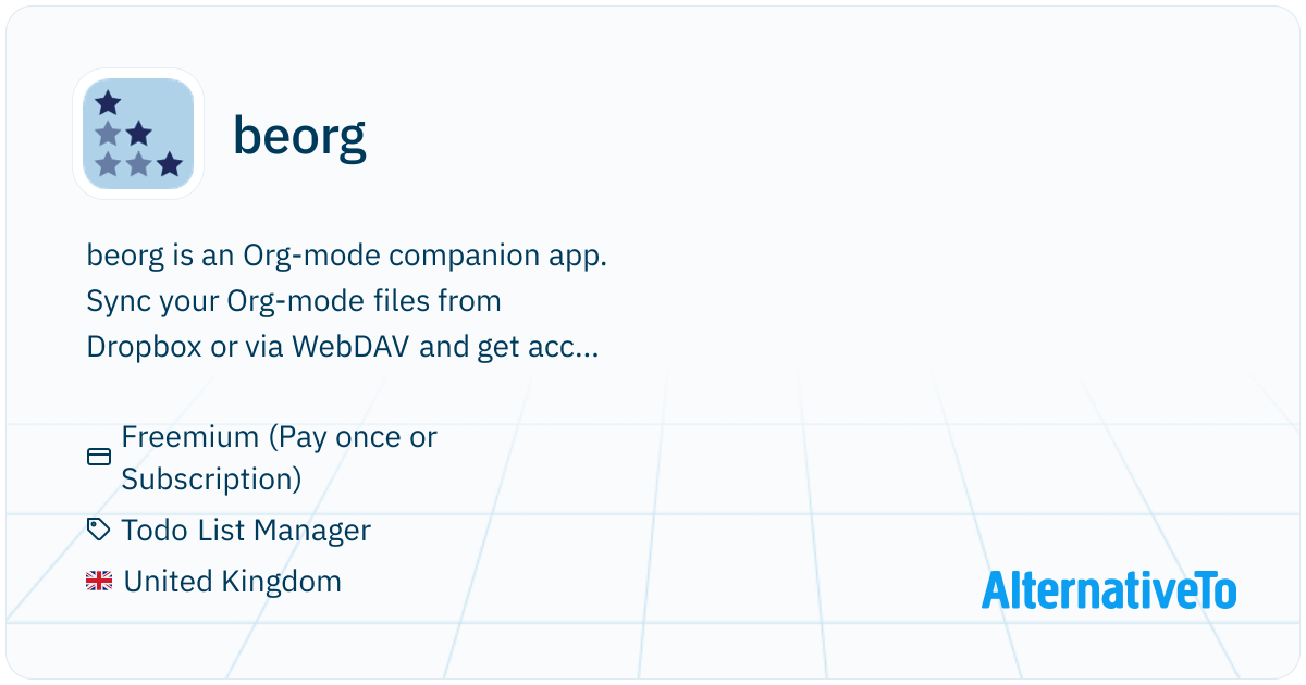 beorg: Org-mode companion for iPhone and iPad | AlternativeTo