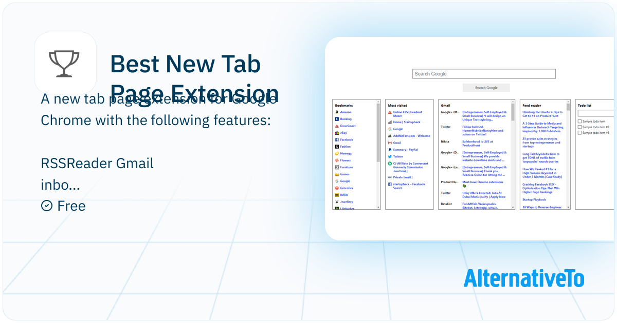 Best New Tab Page Extension: A new tab page extension for Chrome with ...