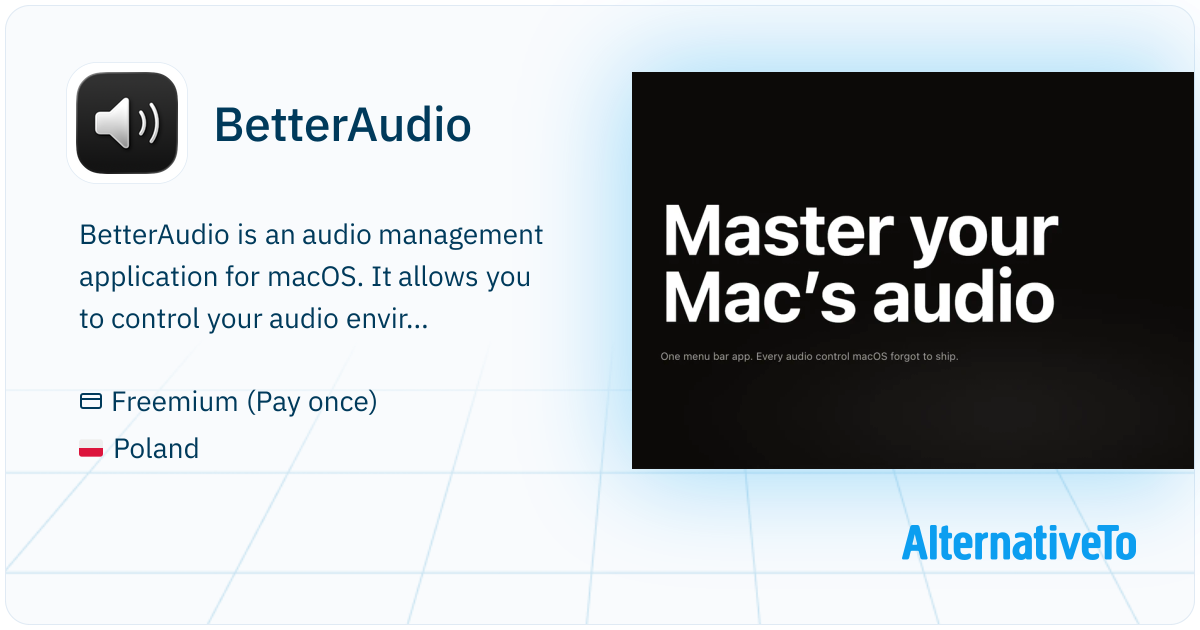 BetterAudio: Per-app volume, device switching, Multi-Output audio, and ...
