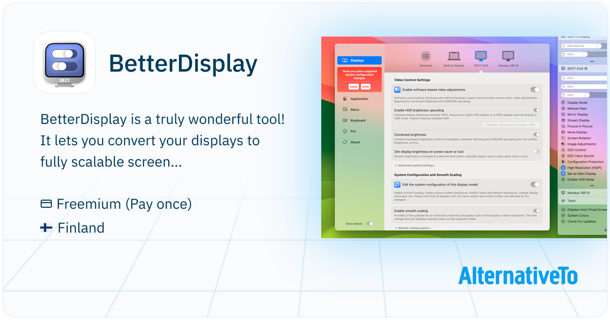 BetterDisplay: Unlock your displays on your Mac! | AlternativeTo